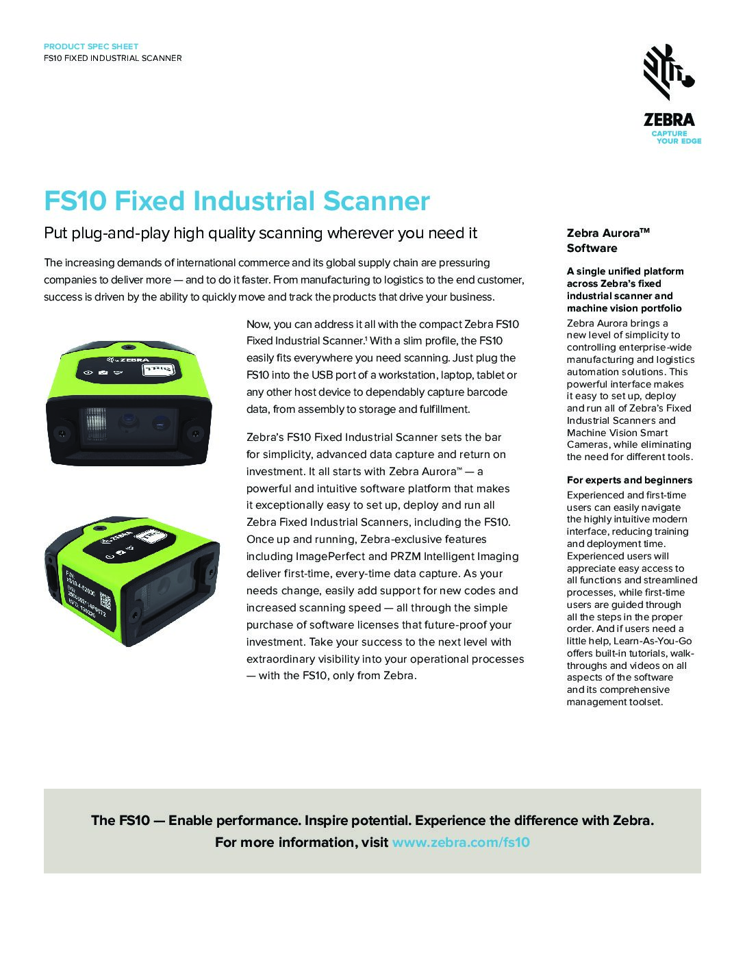 Zebra FS10 Spec Sheet - Weber Labels UK